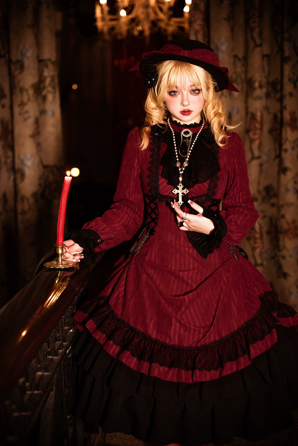 Gothic Lolita OP Long Sleeve Retro Lolita Dress