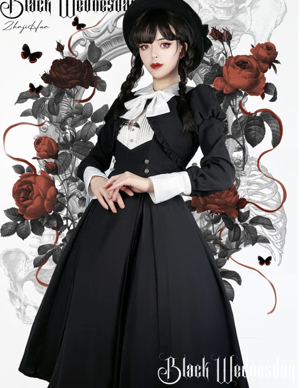 Letters from Unknown Star~Collection box~Spring Black Lolita OP – 42Lolita