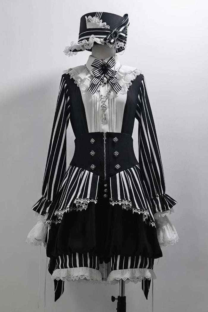 Ouji Lolita Long Sleeve Shirt Vintage Shorts Suit