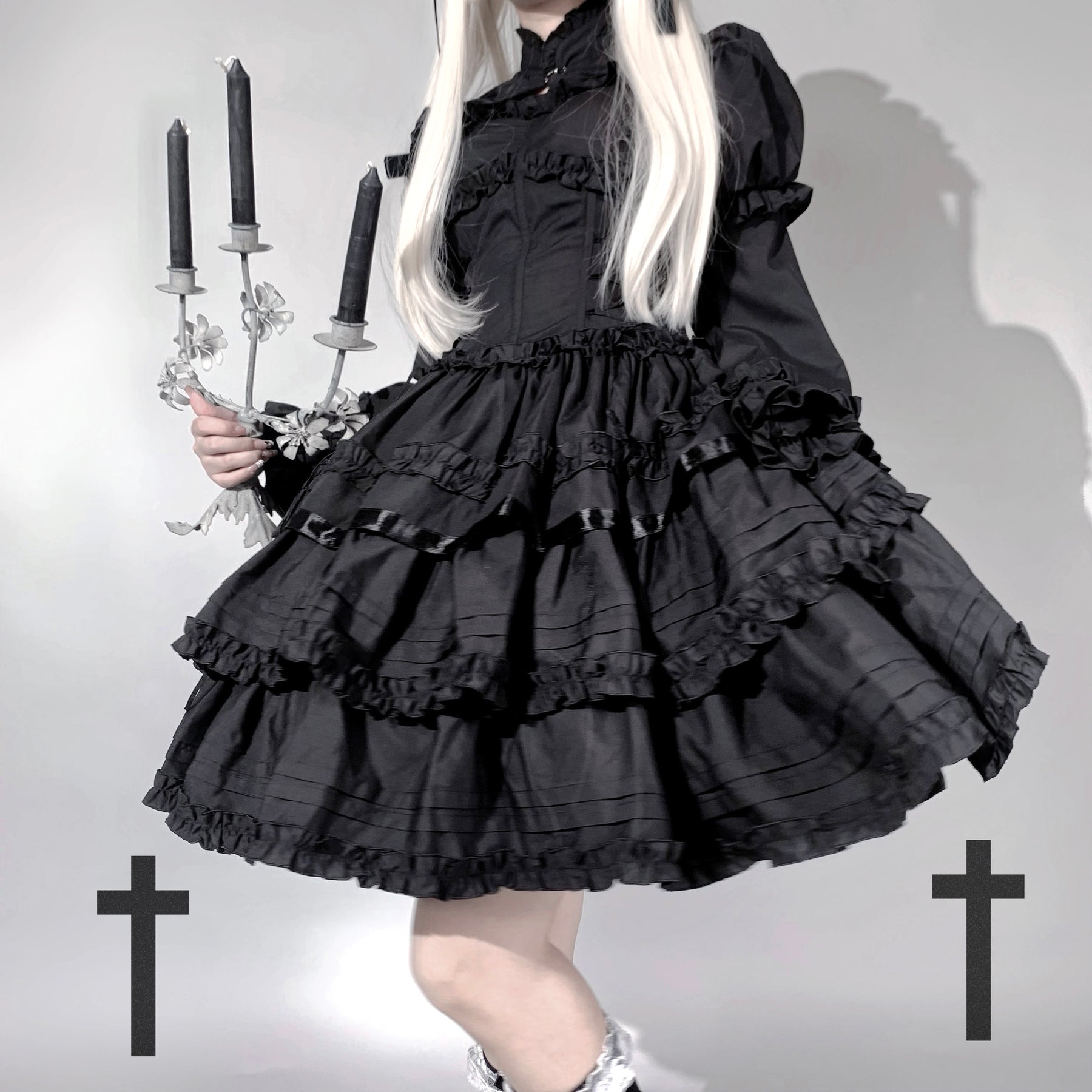 Mengfuzi~LiLith~Gothic Lolita JSK Dress Christmas Short Sleeve Bolero ...