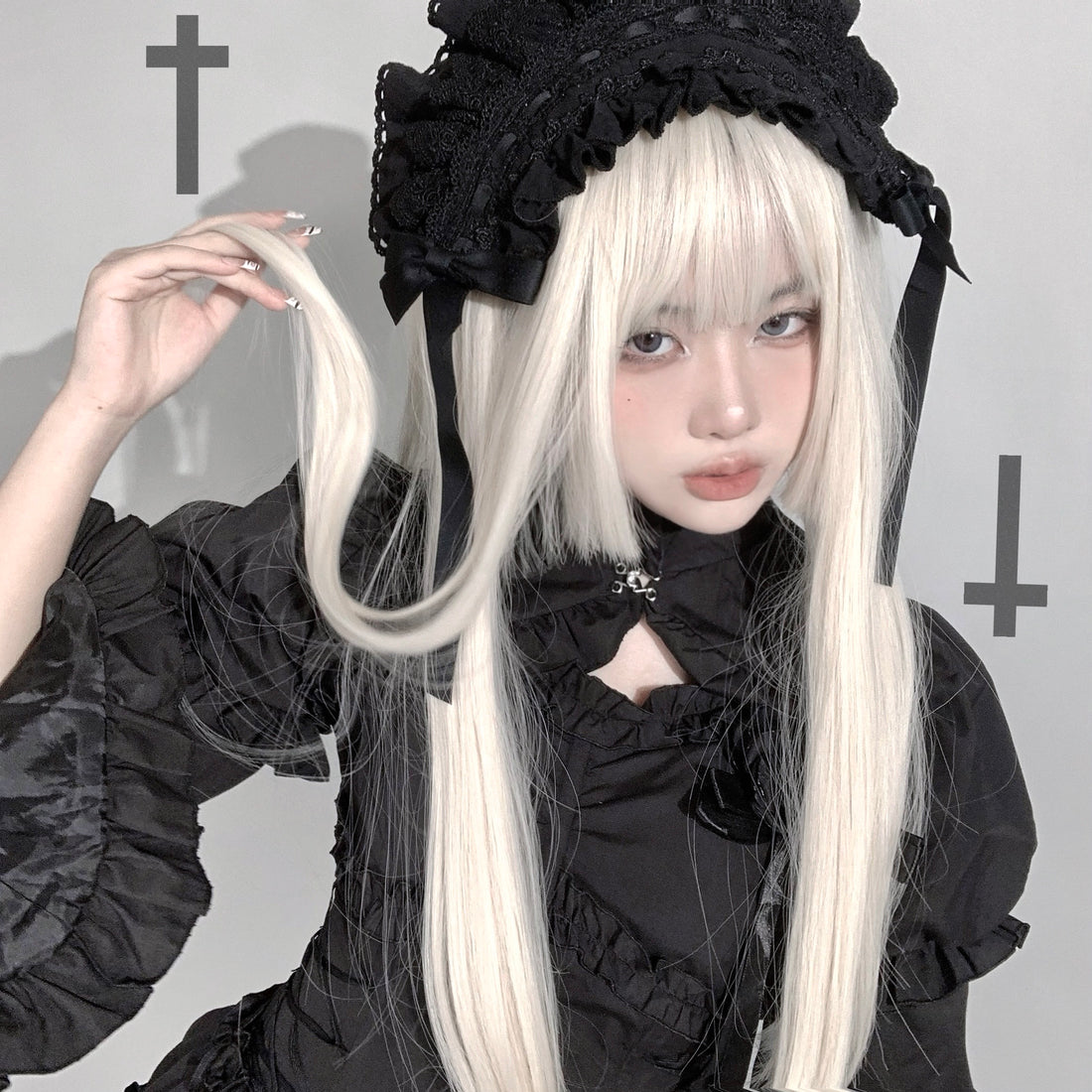 Mengfuzi - LiLith - Christmas Gothic Lolita JSK Dress, Short Sleeve Bo