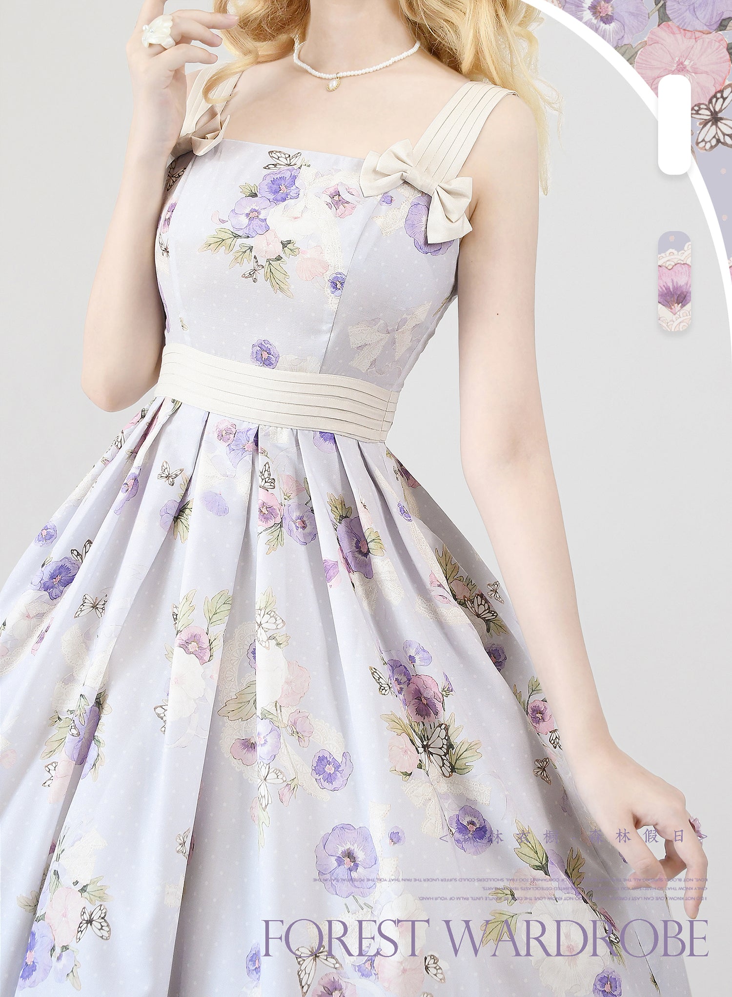 Elegant JSK Dress Lolita Foral Print Multicolors
