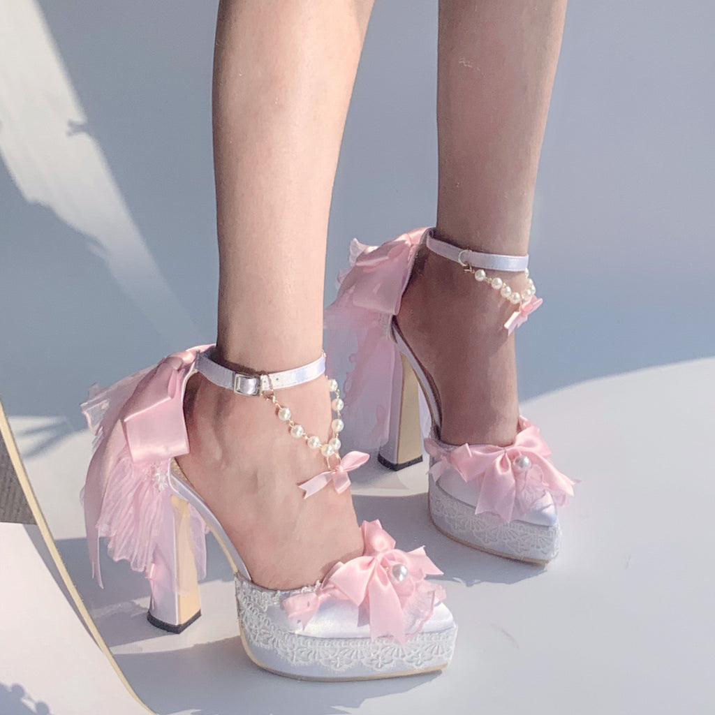 Wedding Sweet Lolita Platform Shoes with High Heels