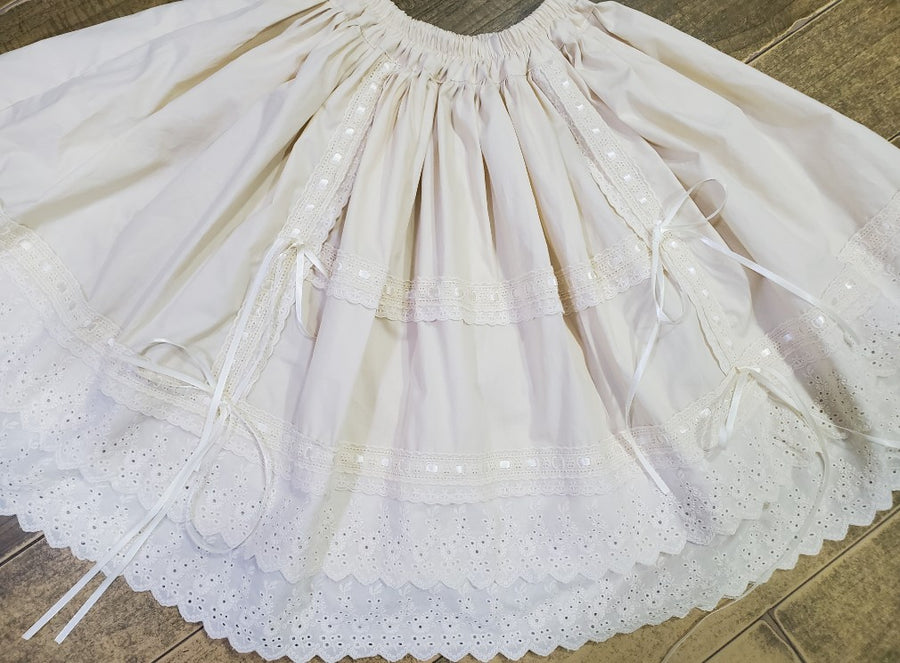 A-line Embroidery Cotton Lolita Petticoat